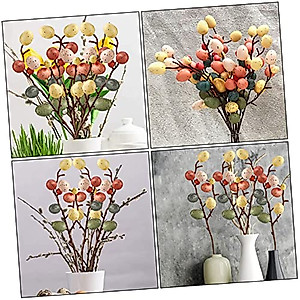 Abaodam 5 Egg Decoration Easter Flower Arrangement Egg Easter Egg Tree Branch DIY Crafts Egg Easter Picks with Pastel Easter Eggs Easter Egg Garland Easter Flowers Indoor Foam Forsythia