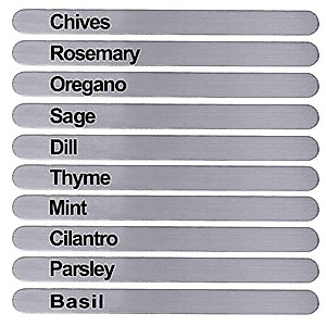 HERB BROS Stainless Aluminum Herb Markers [Set of 10] - Easy to Read Metal Plant Labels for Garden Herbs