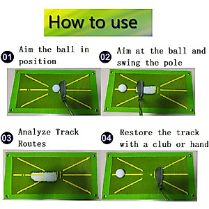 Ujicde Golf Training Mat for Swing Detection Batting, Golf Mat That Shows Swing Path, Analysis Swing Path and Correct Hitting Posture Golf Practice Mat, Golf Training Aid Equipment