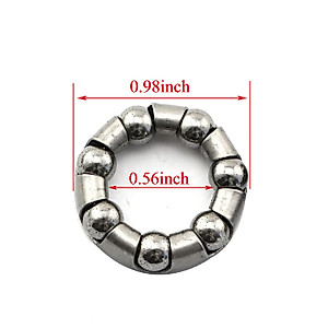 PZRT 2pcs Stainless Steel Bicycle Ball Bearings Bike Ball Crank Bearing 5/21" x 7 Balls Bike Axle Wheel Ball Frame Bearing Headset Caged Retainer Replacement