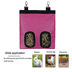 GeerDuo Rabbit Hay Feeder Bag, Guinea Pig Hay Feeder Storage, Hanging Feeding Hay for Small Animals Larege Size 600D Oxford Cloth Fabric(M,Green)
