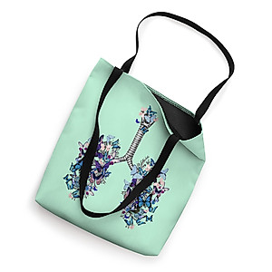 Human Lungs Floral Anatomy art with butterflies Tote Bag