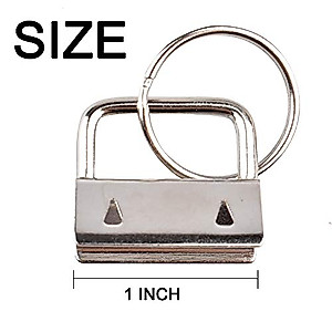 EWONICE Glass Running Pliers and 40 Pcs 1 Inch Fob Chain Wristlet Hardware with Key Ring (Key Fob with Pliers)