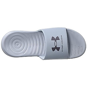 Under Armour Men's Ansa Fixed Strap Slide Sandal, (404) Harbor Blue/Harbor Blue/Metallic Downpour Gray, 13