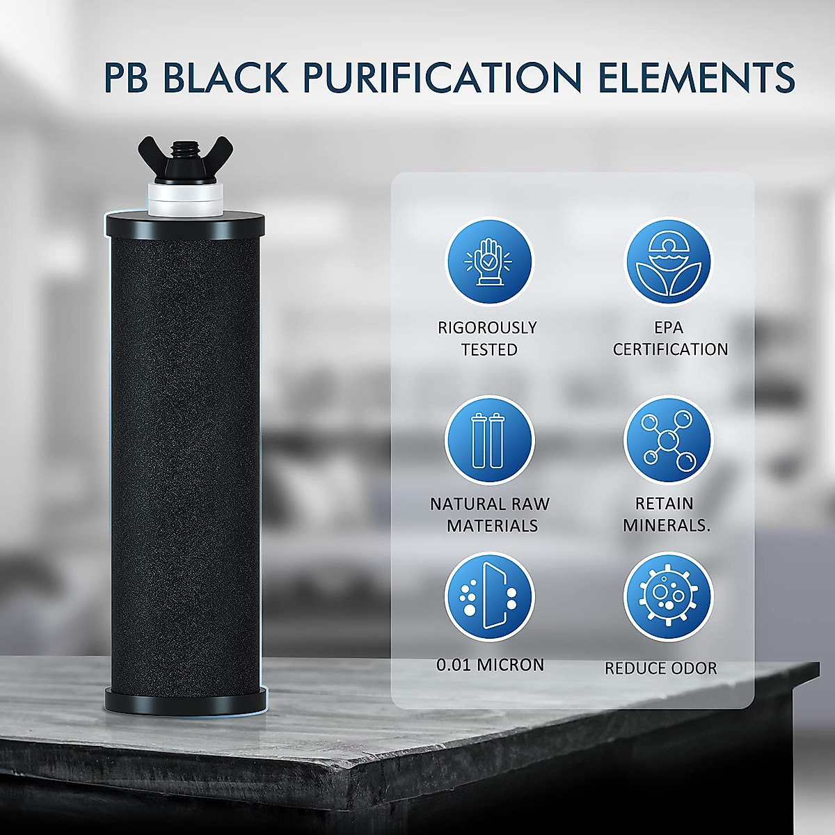 joypur PB-3 Black Purification Elements,Water Purifier Replacement Filters,Compatible with Gravity Filter System,Doulton Super Sterasyl and Propur Traveler,Nomad,King, Big Series