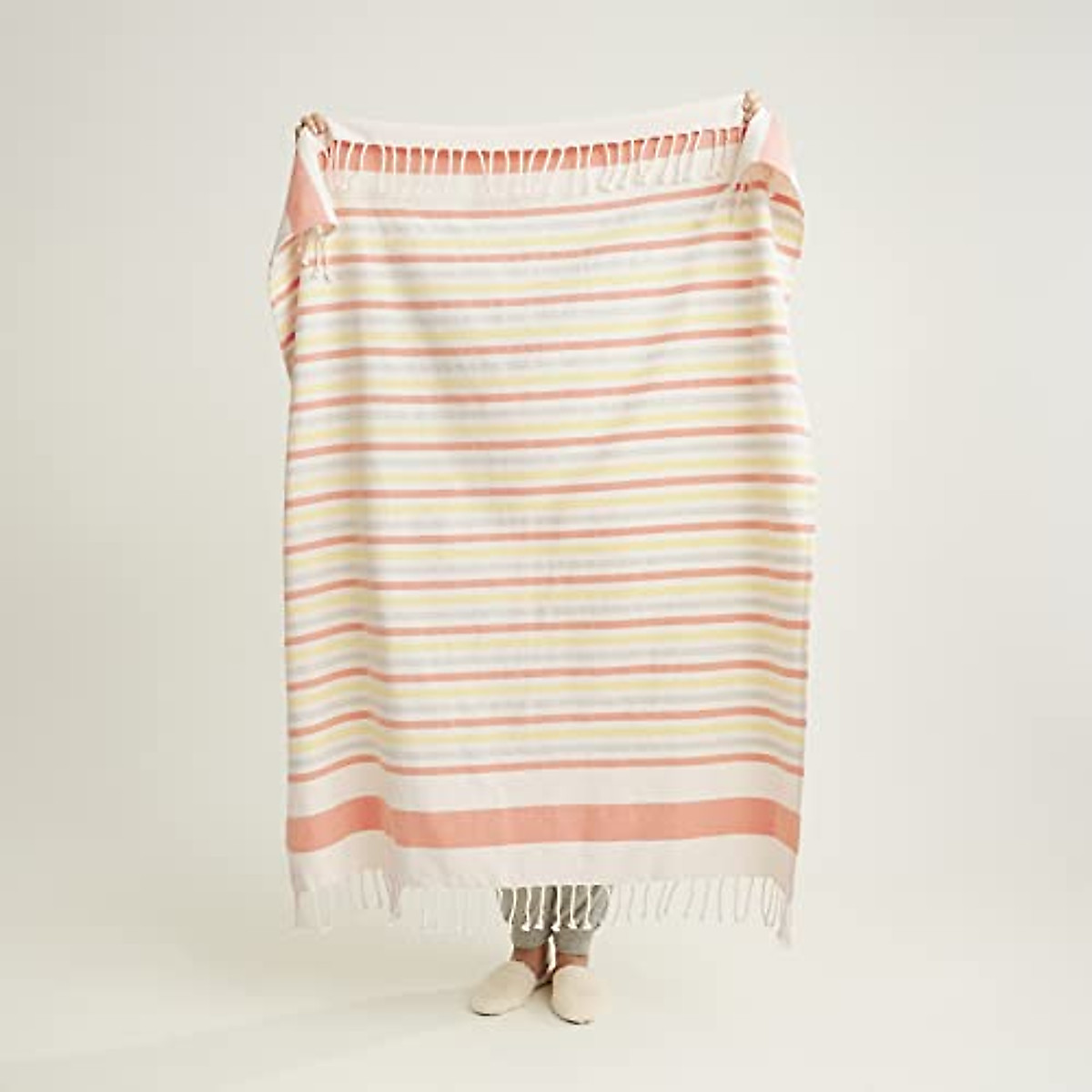 Vera Bradley Women's Recycled Cotton Indoor/Outdoor Throw Blanket, Seaside Stripe Multi - Recycled Cotton, One Size