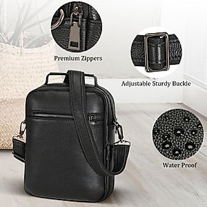 Polare Italian Cowhide Leather Messenger Bag Waterproof Chest Shoulder Crossbody Bag Casual Sling Business Handbag for Men