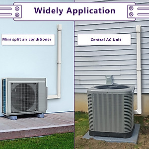 Mxclimate 4" 17Ft PVC Line Set Cover Kit for Mini Split and Central Air Conditioners,AC Heat Pump Systems,Decorative Tubing Pipe Covers,Brown