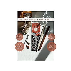 Blue Dune Studio Apple Pencil 2nd Generation Protective Sleeve Cover Grip, Apple Pencil Case, Compatible with Magnetic Charging and Double Tap, Boho Neutral Colors (Brown/Beige 2-Pack)