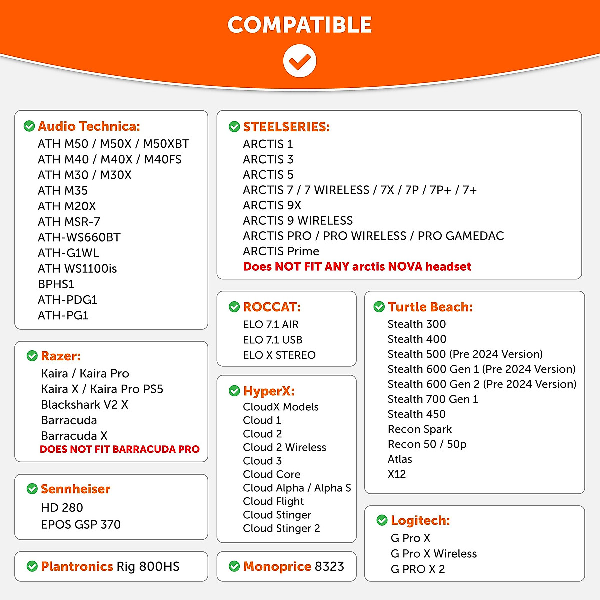 WC Wicked Cushions PadZ - Thick & Soft Ear Pads for ATH M50X / M40X / SteelSeries Arctis/HyperX Cloud & Alpha/Logitech G Pro X/Compatible with Over 50 Headphones | 90s Black