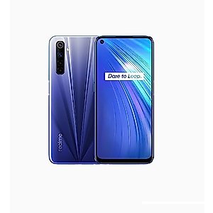 Realme 6 (64GB, 4GB) 6.5" 90Hz Display, 30W Fast Charge, MediaTek Helio G90T, GSM Unlocked Global 4G LTE (T-Mobile, AT&T, Metro) International Model - RMX2001 (64GB SD Bundle, Comet Blue)