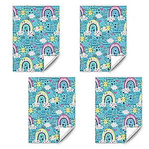 Birthday Wrapping Paper For Kids Girls Boys, I Love Sunshine Rainbow Design Gift Wrap Paper for Birthday Baby Shower Children's Day, 4 Sheets Folded Flat 20x28 Inches Per Sheet