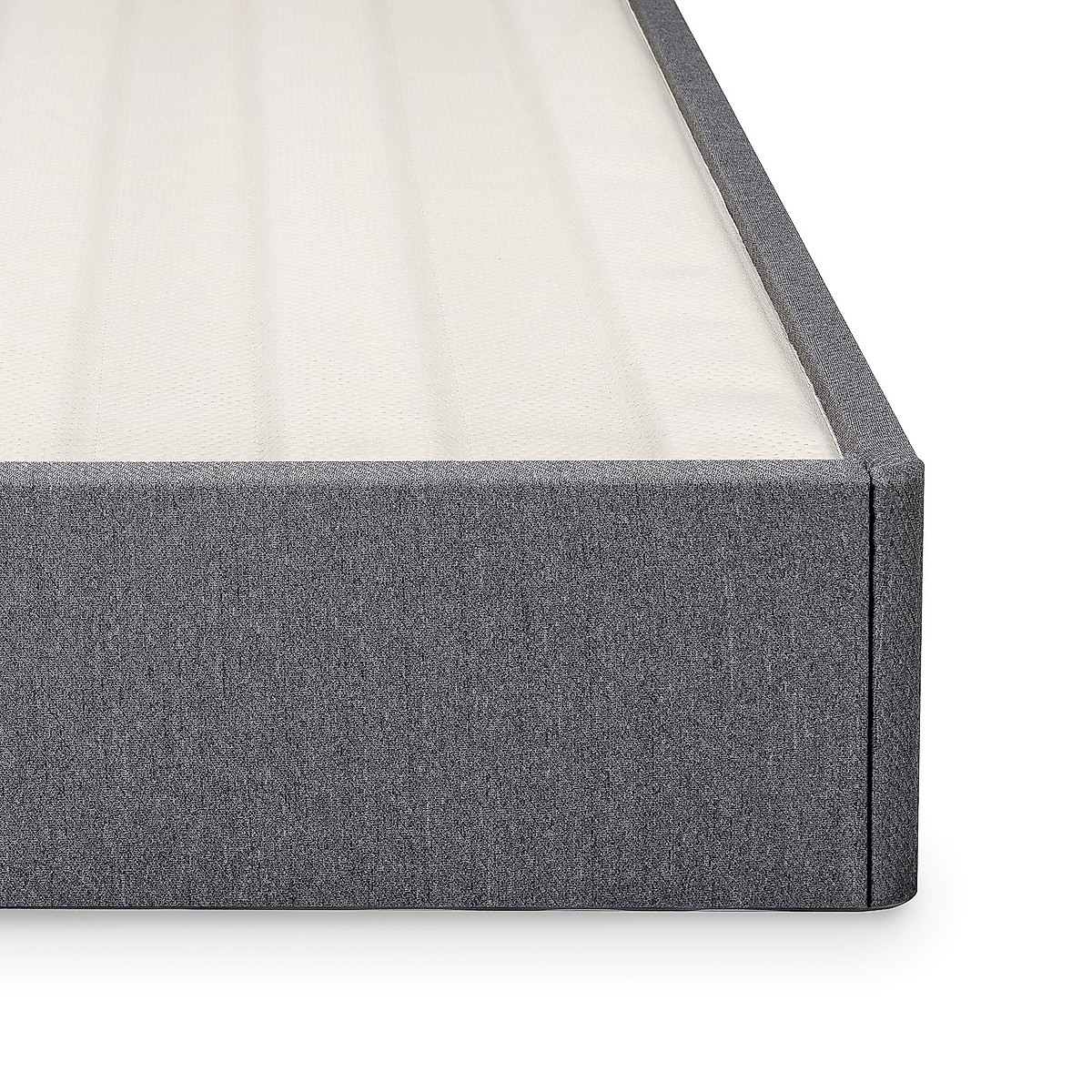 ZINUS Upholstered Metal and Wood Box Spring, 7.5 Inch Mattress Foundation, Easy Assembly, Fabric Paneled Design, King