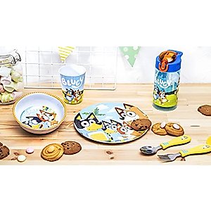 Zak Designs Bluey Kid Flatware Fun Character Art on Both Utensils, Non Slip Fork and Spoon Set is Perfect for Encouraging Picky Eaters to Finish Their Plates, 2 pack (4 PCS)