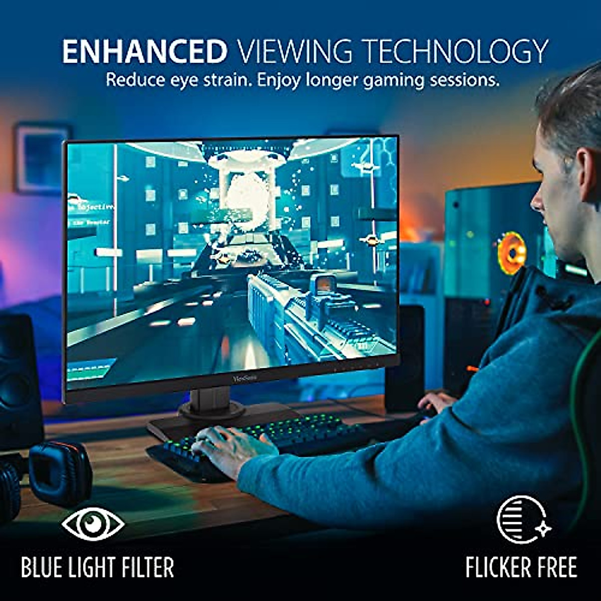 ViewSonic XG2431 24 Inch 1080p 0.5ms 240Hz Gaming Monitor with FreeSync Premium, Advanced Ergonomics, Eye Care, HDR400