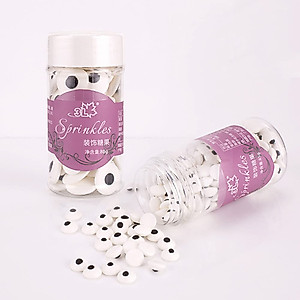 2 Bottles Candy Eyes Eyeballs Cake Cupcake Toppers Edible Eyes for Decorating, Two Size Mixed - Halloween, Christmas, Easter, and Edible Art Project Candy Decorations