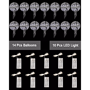 LED Balloons Light Up Balloons - 10 Pack Glow in the Dark Balloons, 20 Inch Clear Bobo Balloons with Lights, Bubble Balloons with String Lights, Helium Glowing Balloons for Party