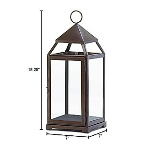 Bronze Modern Candle Lantern - 18 inches