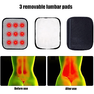 Lumbar Support Belt Self-Heating Lumbar Belt  for Lower Back Pain Arthritis Muscle Spasm for Men and Women with 3 Removable Lumbar Pads,XL