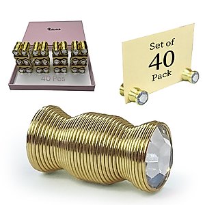 Ideikis 40Pcs.Multipurpose /Place Card Holders/ Table Name Card Holder/ Small Size Table Card Holder/ Menu Clips/ Gold Table Card Holder/ Mini place card holders/ Wedding/Anniversary/ Birthday /Party