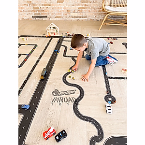 PlayTape Road Tape for Toy Cars - Sticks to Flat Surfaces; No Residue; 60 ft. x 2 in. Black Roadway