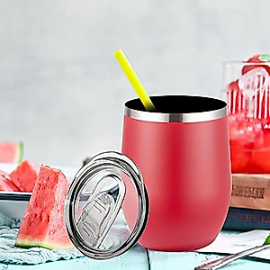 YiePhiot Stemless Wine Tumbler Replacement Lids Spill Proof Splash Resistant Lids Covers for 2.91in Cup Mouth