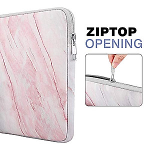 MoKo 11 Inch Tablet Sleeve Bag Carrying Case Fits iPad air 5 10.9" 2022, iPad Pro 11 M2 2022-2018, iPad 10th 10.9, iPad 9/8/7th Gen 10.2, iPad Air 4 10.9/Air 3 10.5, Tab S8 11"/Tab A, Pink Gray Marble