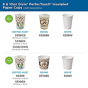 Dixie PerfecTouch 10 Oz. Insulated Paper Hot Coffee Cup by GP PRO (Georgia-Pacific), Coffee Haze, 92959, 1,000 Count (50 Cups Per Sleeve, 20 Sleeves Per Case), Coffee Haze