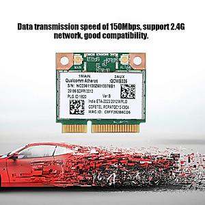 ASHATA Network Card,for Qualcomm AR9565 QCWB335 150M Mini PCI-E Bluetooth Network Card Universal, 2.4G Bluetooth Network Card for HP/DELL/ACER, etc.