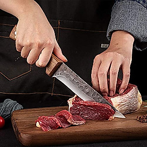 LYUSan 6.3" Meat Cleaver Knives Hand Forged Boning Knife handmade Multipurpose Cleaver Kitchen Knives for Camping, Grill Carbon Steel