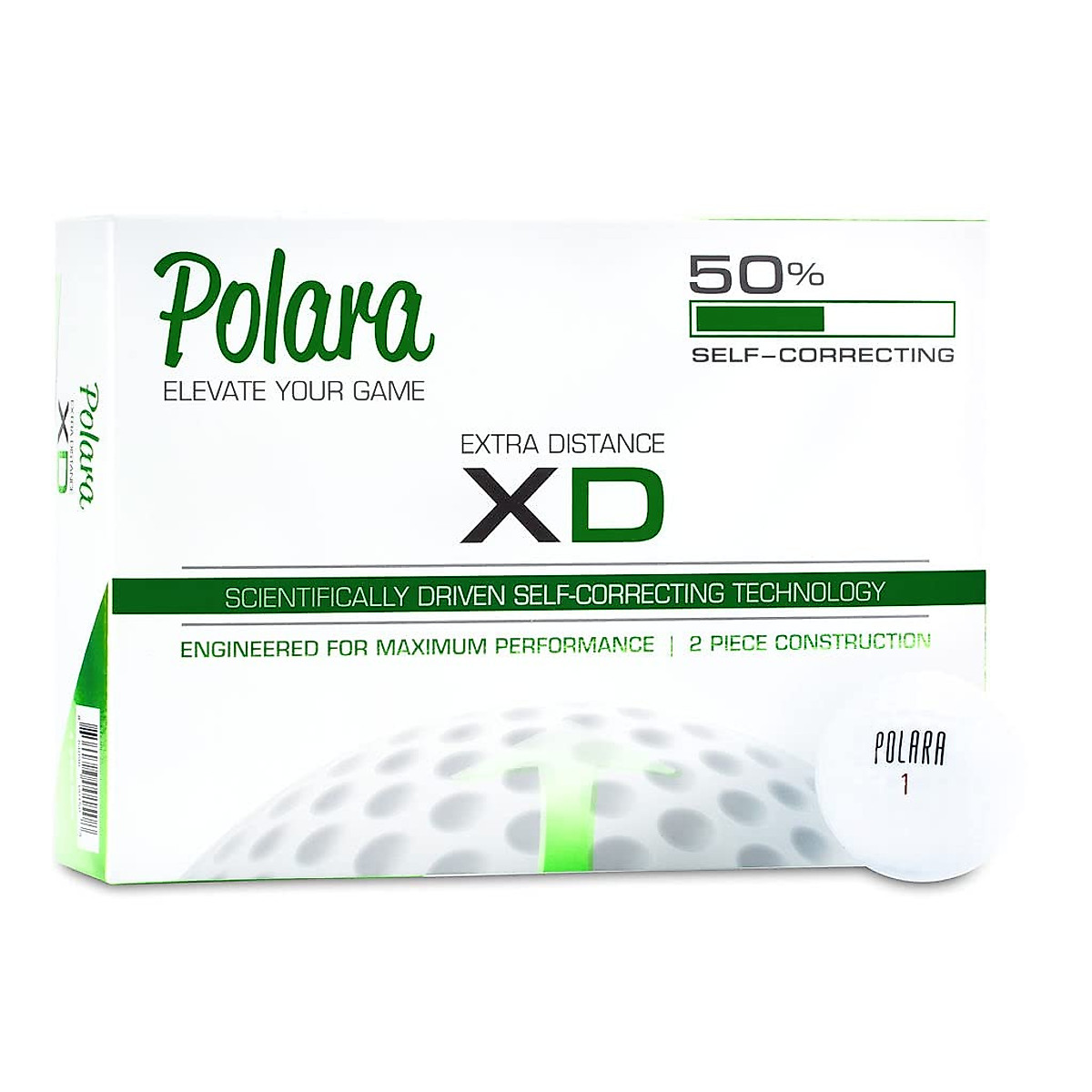 Polara Ultimate Straight Premium Golf Balls | Hook and Slice Correction | Handicap Range 12+ | Perfect for Recreational Golfers | 1 Dozen (12-Balls) | 2pc Construction of Central Core and Outer Cover