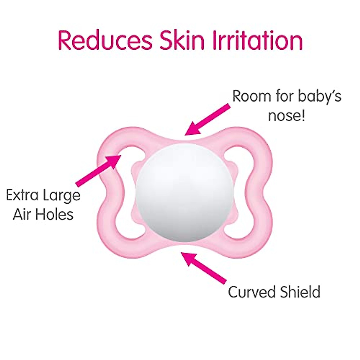 MAM Mini Air Pacifiers, Sensitive Skin Pacifier 0-6 Months for Breastfed Babies, Baby Boy Pacifiers, 2 Count (Pack of 1), Designs May Vary