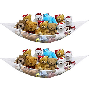 2 PK - Simplehouseware Stuffed Animal Jumbo Toy Storage Hammock