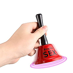 Huqqi 2 Pack Hand Bell Service Bell Bar Counter Top Service Call Bell Ring Reception, Novelty Funny Romantic Toy for Home Ornament Single Party Bells (Red)