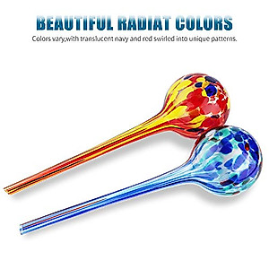 Brajttt Plant Watering Globes, 2 Pieces Automatic Watering Bulbs, Cute Glass Watering Globes with 2 Tags