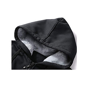 SCODI Hoodies for Men Heavyweight Fleece Sweatshirt - Full Zip Up Thick Sherpa Lined Hooded Jacket Black Middle gray 2XL