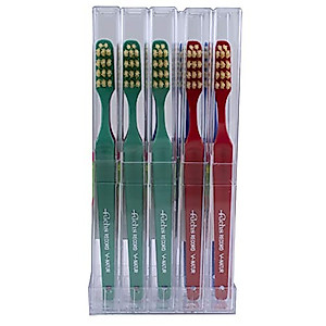 FUCHS Adult Record V Natural Soft Toothbrush, 10 Count