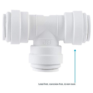 John Guest Speedfit 3/8 Inch Union Tee Connector, Push to Connect Plastic Plumbing Fitting, PP0212WP