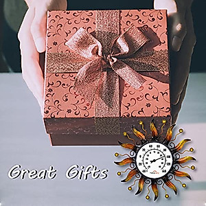 VEWOGARDEN 13.5" Sun Outdoor Digital Thermometer, No Battery Needed Metal Thermometer Decor for Patio, Living Room, Greenhouse