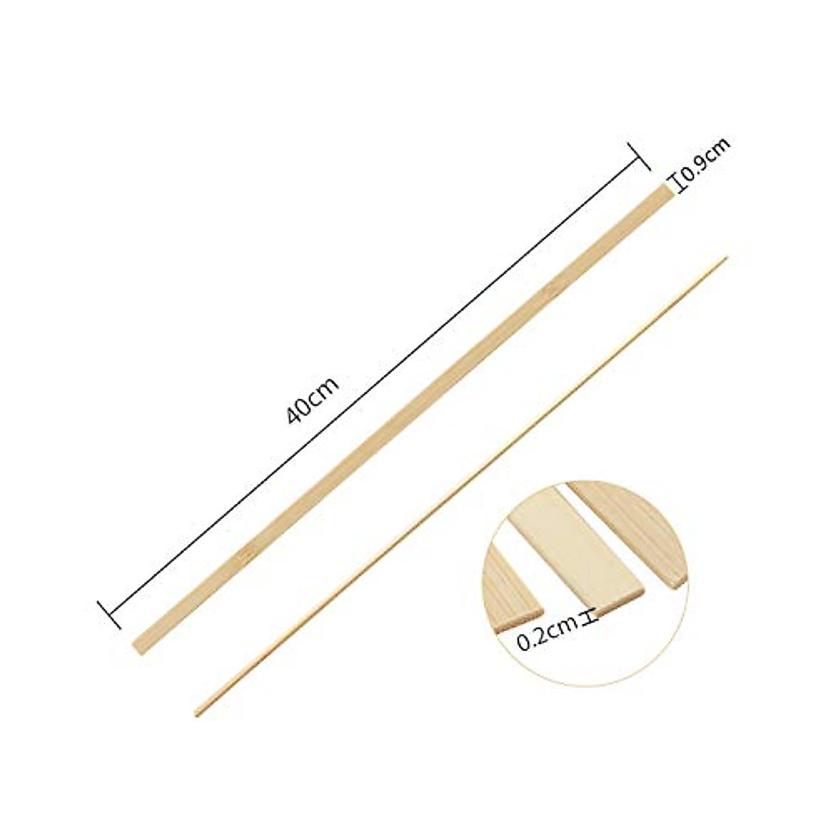Pllieay 60 Pieces Bamboo Sticks Wooden Craft Sticks Extra Long Sticks for Crafting (15.7 Inches Length × 3/8 Inches Width)