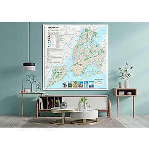 New York City Street Map - 23.2 x 23.2 Inches - Paper Laminated