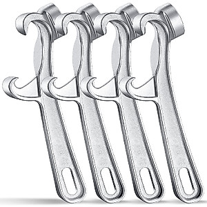 Zubebe 4 Pcs 5 Gallon Bucket Opener Tool Aluminum Pail Opener Silver Paint Can Opener Metal Buckets Lid Wrench Lid Remover Tool for Home Industrial Kitchen, 8.27 Inch