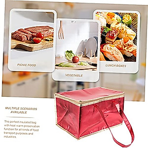 GRIRIW Insulated Bag Pizza Carrier Bag Warmer Bags Food Decor Insulated Food Bag Insulated Pizza Bag Cooler Bags Insulated for Travel Decorative Thermal Food Bag Film Red