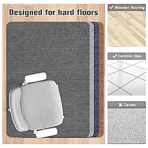 Placoot Desk Chair Mat for Hardwood Floor Corduroy Surface 1/6" Thick 55"x35" Office Chair Mat for Rolling Chairs-100% Large Anti-Slip Backing Under Desk Low-Pile Office Rug Floor Mat for Office/Home