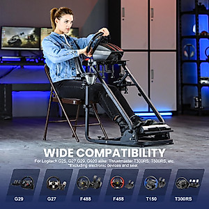 Marada G920 Racing Steering Wheel Stand Adjustable Driving Simulator Cockpit Fit for Thrustmaster T300RS,T500RS,Logitech G929, 923 Wheel & Pedals & Handbrake Purchase Separately