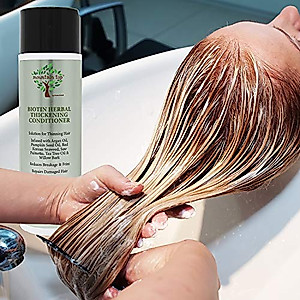 MOUNTAIN TOP Biotin Herbal Thickening Conditioner (8 oz / 273 ml) with Argan Oil, Pumpkin Seed Oil, Saw Palmetto, Tea Tree Oil & Willow Bark - For Dry, Frizzy, Thinning Hair - Men & Women