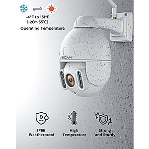 FOSCAM SD4 2k 4MP Outdoor Security Camera, 5G/2.4GHz WiFi PTZ IP Surveillance Camera with 4X Optical Zoom, Smart AI Human Detection, 2-Way Audio, 165ft Night Vision, CMOS Image Sensor, IP66
