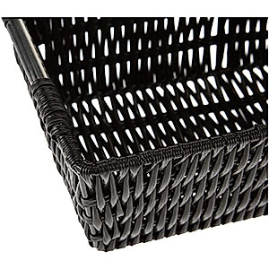 Whitmor Rattique Small Shelf Black Tote Basket