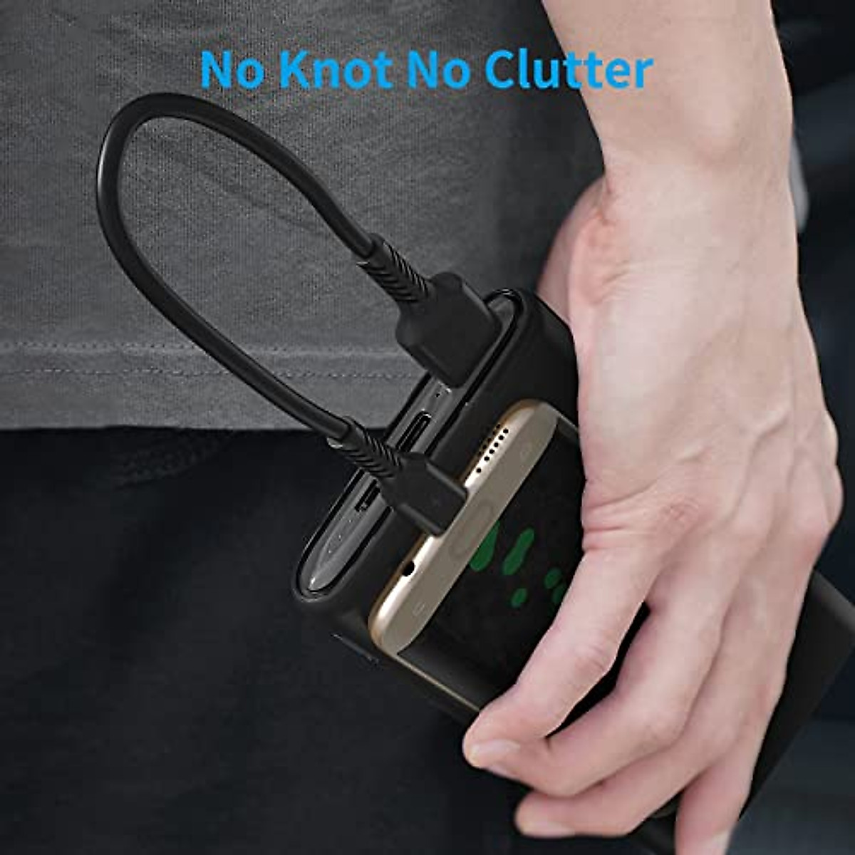 Short Micro USB Cable 1ft [5 Pack] USB 2.0 Micro USB Charging Cable Android Charger Cord for Samsung Galaxy S7 Edge S6 J7 Note 5 LG Kindle Sony PS4 TV Stick Smartphones (Black)