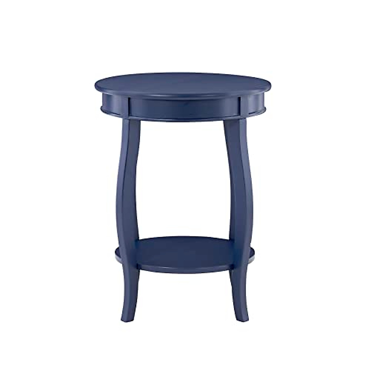 Powell Navy Blue Shapely Legs and Shelf Phipps Round Side Table